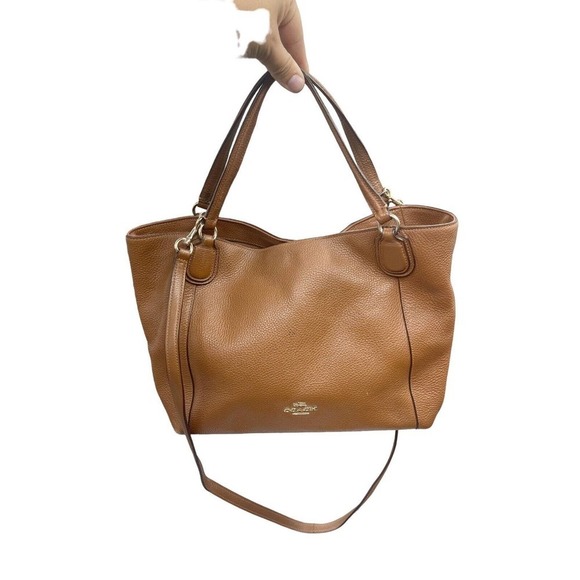 Coach | Bags | Coach Edie 28 Womens Large Brown Hobo Pebble Leather ...
